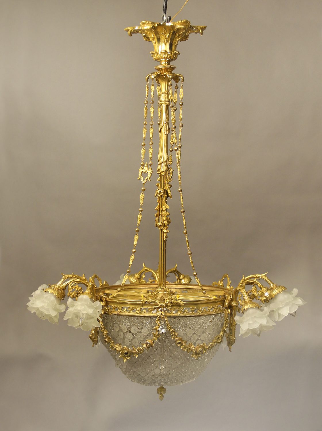 An Exceptional Late 19th Century Gilt Bronze and Crystal Fourteen Light ... An Exceptional Late 19th Century Gilt Bronze and Crystal Fourteen Light ...